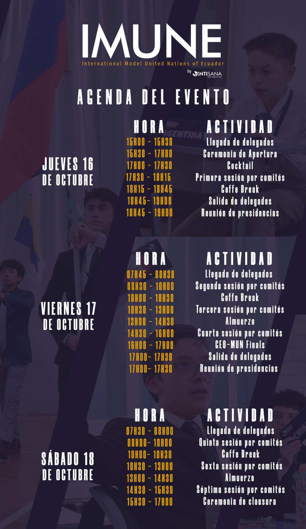 Agenda IMUNE – Colegio Intisana
